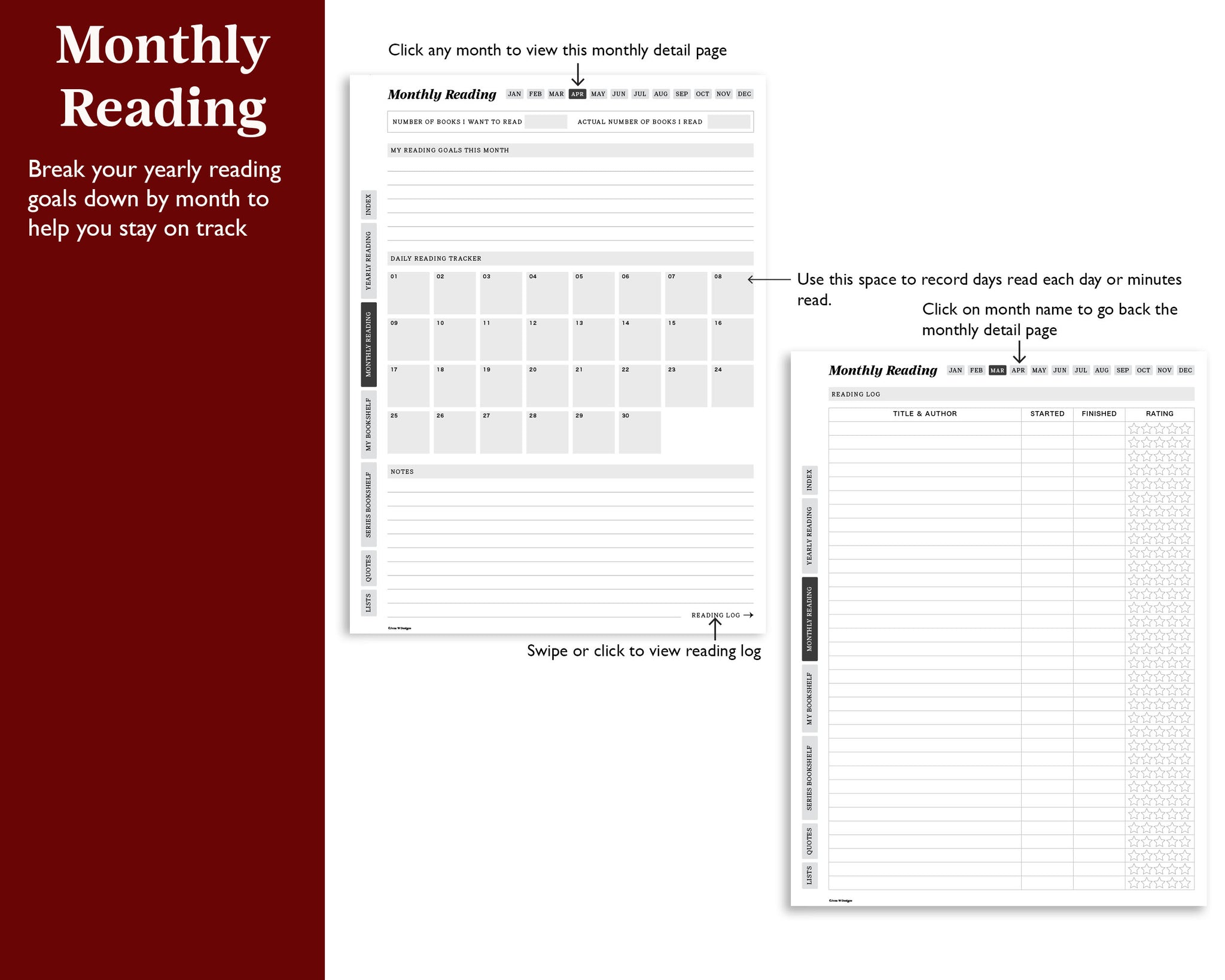 Reading Journal | for Kindle Scribe – Jena W Designs