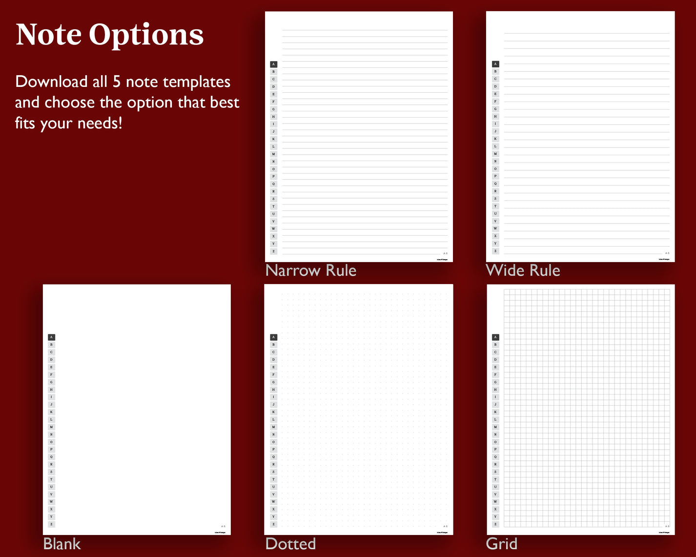 A to Z Tab Notebook | for Kindle Scribe – Jena W Designs