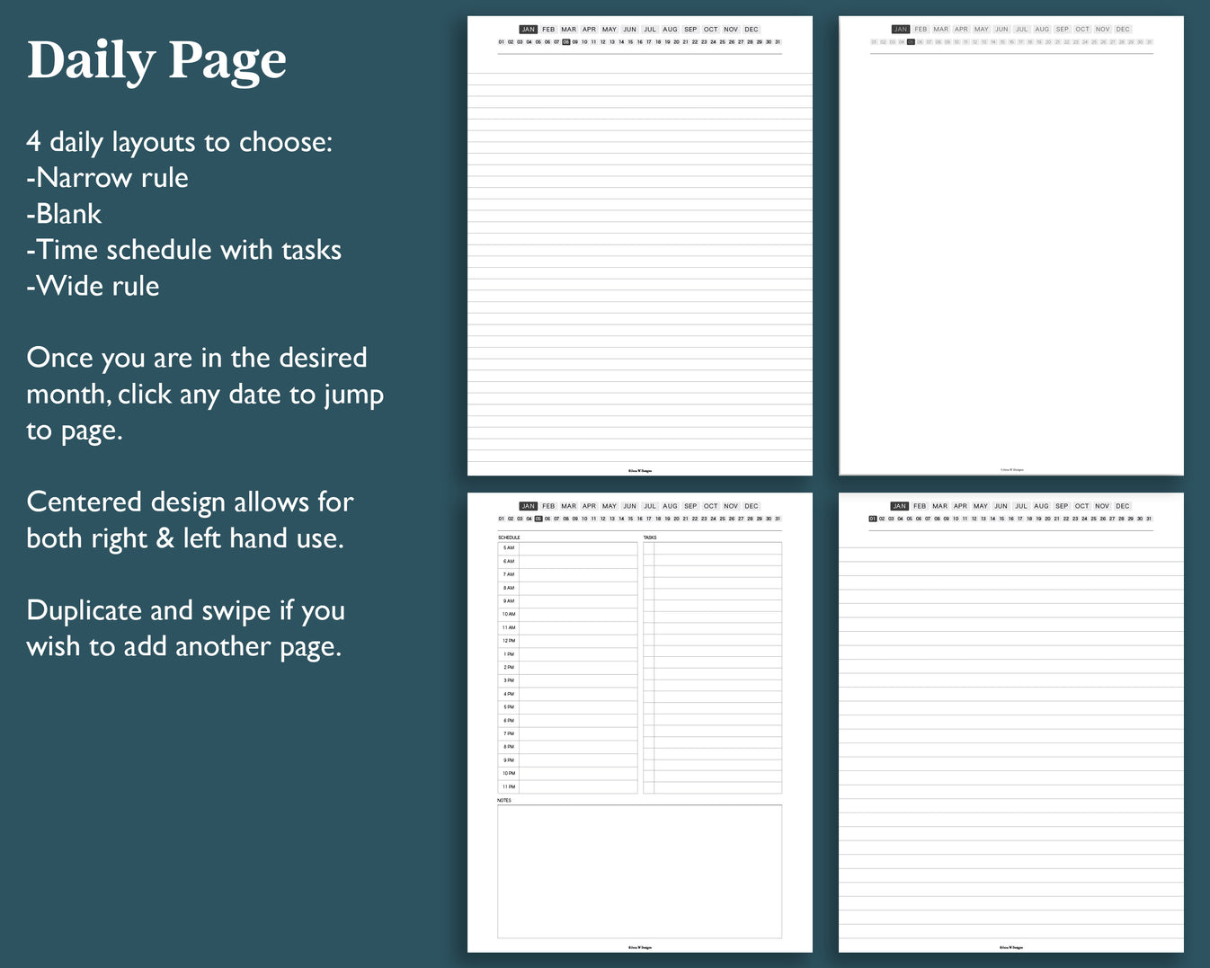 365 Daily and Monthly Digital Journal | for e-ink Devices – Jena W Designs