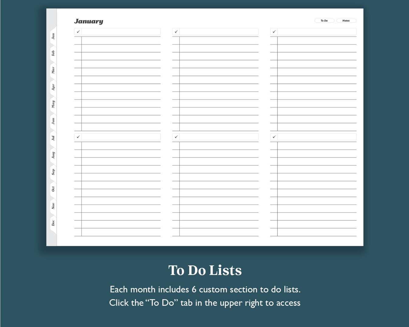 Undated Monthly Weekly Planner with To Do Lists | for e-ink Devices ...