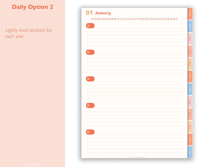 5 Year Daily Journal | One Line a Day Memory Book – Jena W Designs