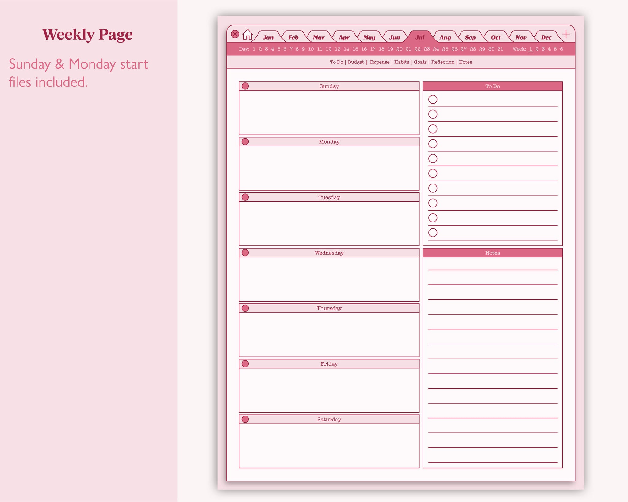 Free Undated Digital Planner | Aesthetic Browser – Jena W Designs