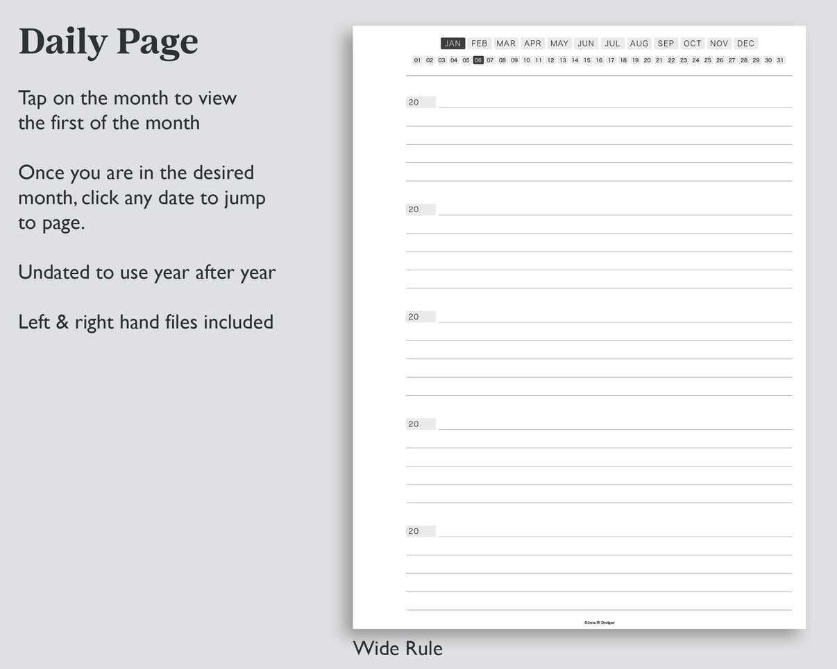 365 Daily Five Year Digital Journal | for e-ink Devices – Jena W Designs