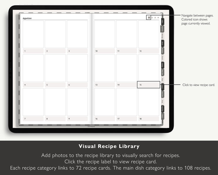 Realistic Digital Recipe Book with Meal Planner – Jena W Designs