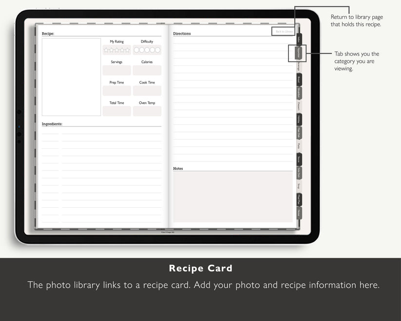 Realistic Digital Recipe Book with Meal Planner – Jena W Designs