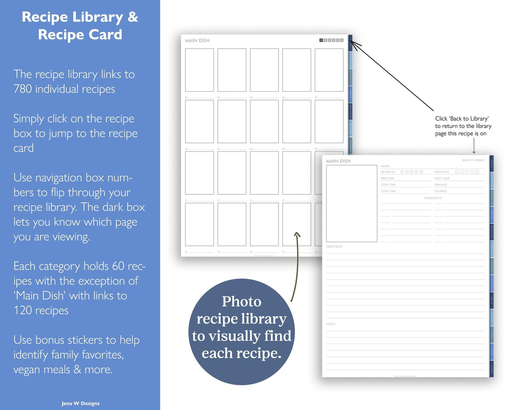 Digital Recipe Book with Meal Planner and Grocery List | Hyperlinked P ...