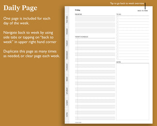Free One Week Daily Planner and Notebook | For reMarkable | E-Ink Devi ...