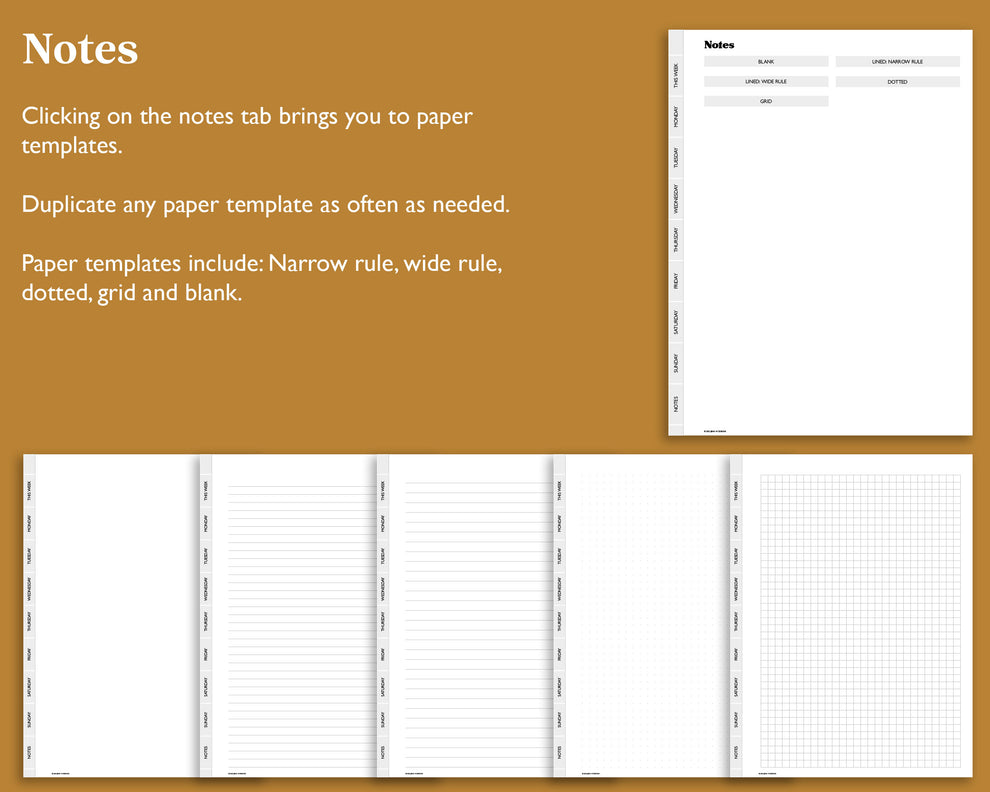 Free One Week Daily Planner and Notebook | For reMarkable | E-Ink Devi ...