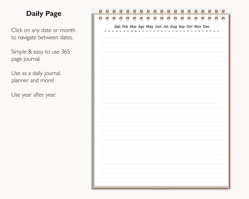 Undated Daily Digital Journal | Realistic 365 Journal – Jena W Designs