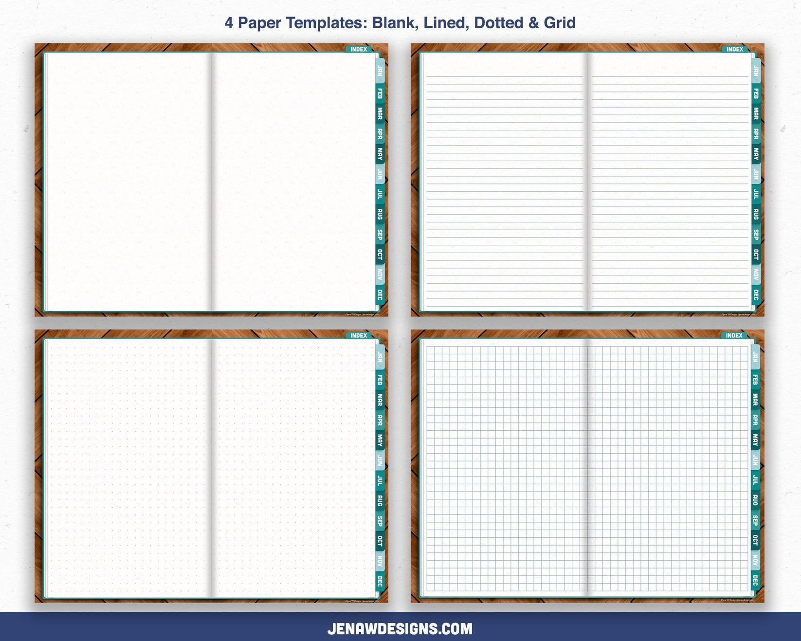 Undated Weekly Digital Planner with Flip Tabs – Jena W Designs